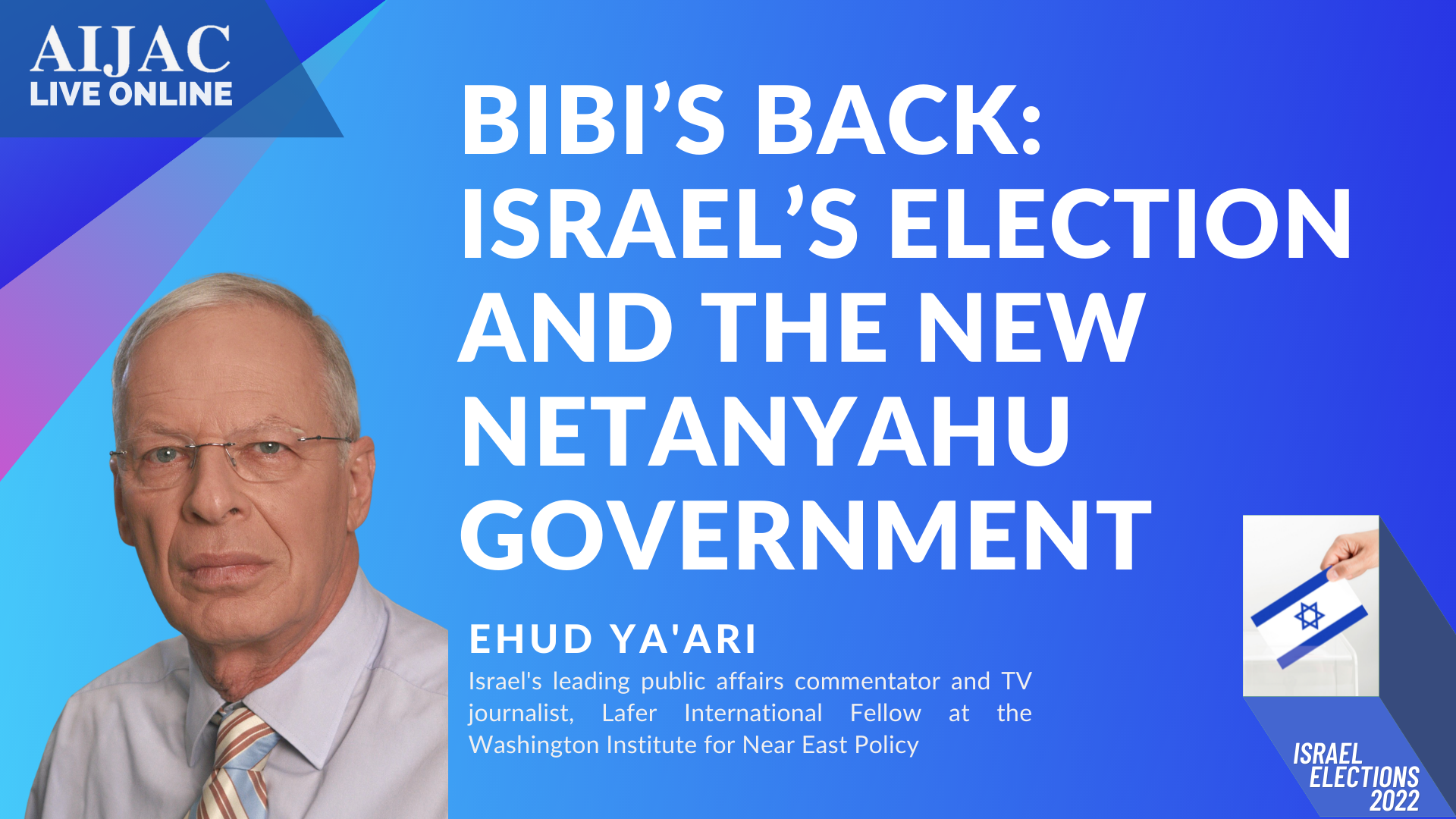 AIJAC Live Online with Ehud Ya'ari - AIJAC